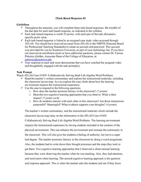 Task Based Response 3 Dr King 2task Based Response Guidelines Throughout The Semester