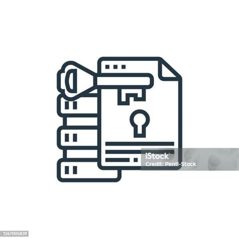 Icône Vectorielle Confidentielle Isolée Sur Fond Blanc Contour Mince