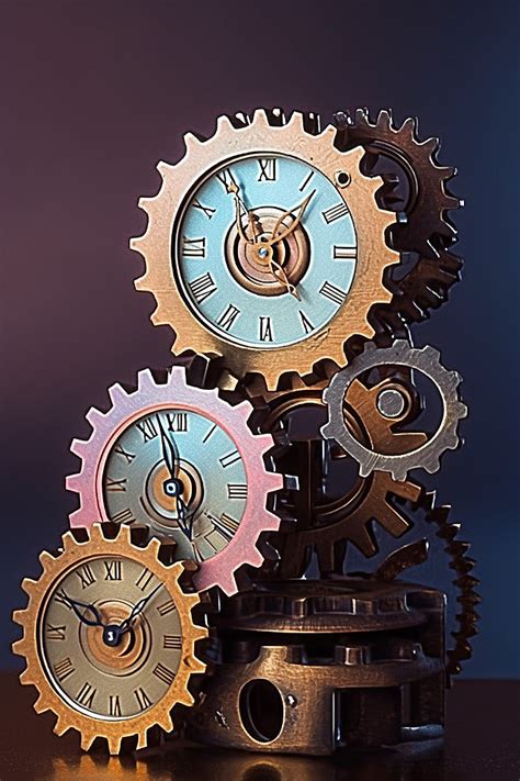 Clock With Cogs Background Wallpaper Image For Free Download Pngtree