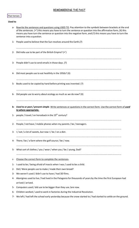 Past Tenses Online Pdf Exercise For Intermediate Live Worksheets