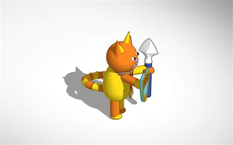 3d Design Spear Wielding Warrior Cat Tinkercad