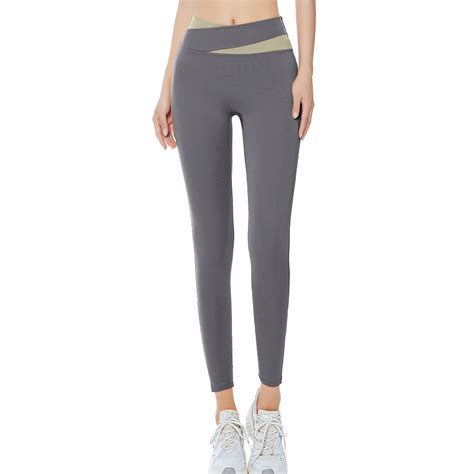Vbarhmqrt High Waisted Leggings Flare With Crunched Womens Color Block