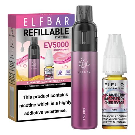 Strawberry Raspberry Cherry Ice Elf Bar Ev5000 5 For £40