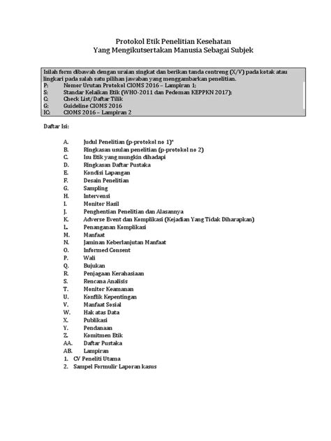 Protokol Etik Penelitian 1 Pdf
