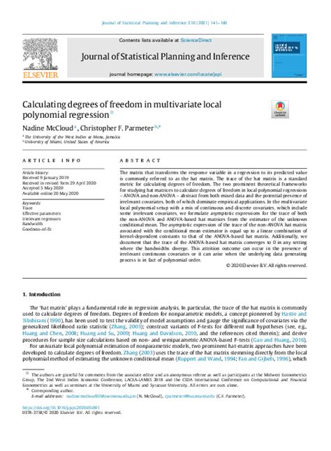 pdf calculating degrees of freedom in multivariate local polynomial