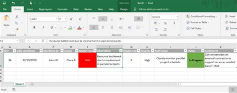Raid Log Template Excel