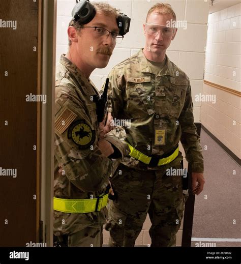 master sgt kevin miner and staff sgt paul alward look on and evaluate