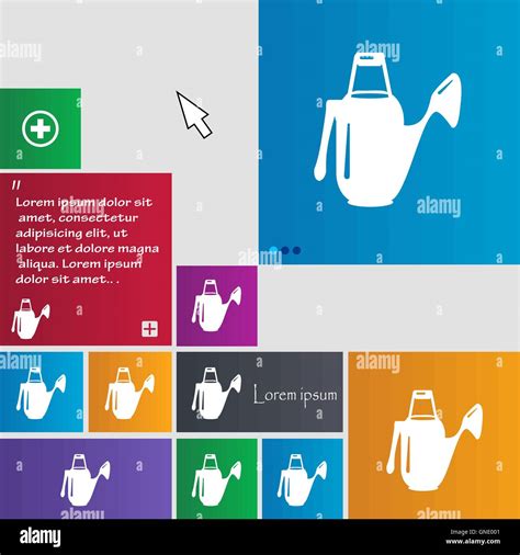 Watering Can Icon Sign Buttons Modern Interface Website Buttons With