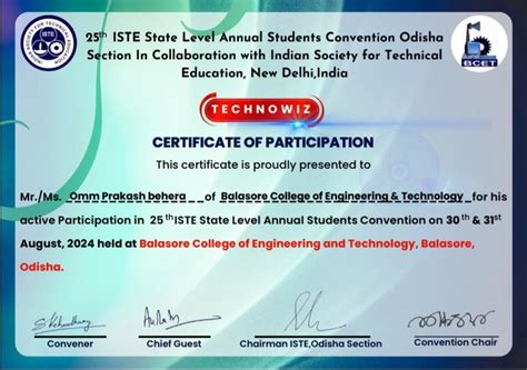 Omm Prakash Behera On Linkedin Iste Techconvention