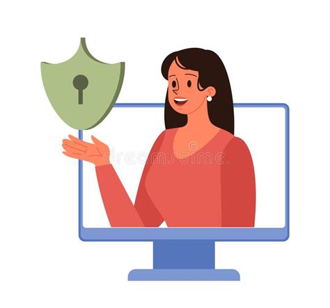 Cyber Or Web Security Digital Data Protection And Database Safety Stock Vector Illustration