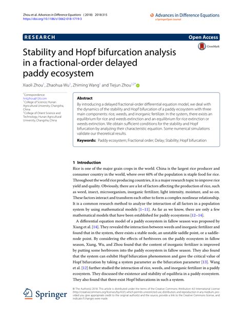 PDF Stability And Hopf Bifurcation Analysis In A Fractional Order