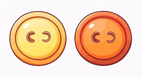 Vintage Cartoon Button Line Drawing With Warm Gradient Effect Premium