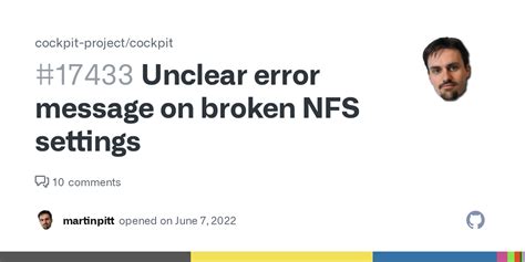Unclear Error Message On Broken Nfs Settings · Issue 17433 · Cockpit Project Cockpit · Github