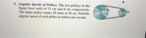 solved 5 angular speeds of pulleys the two pulleys in the