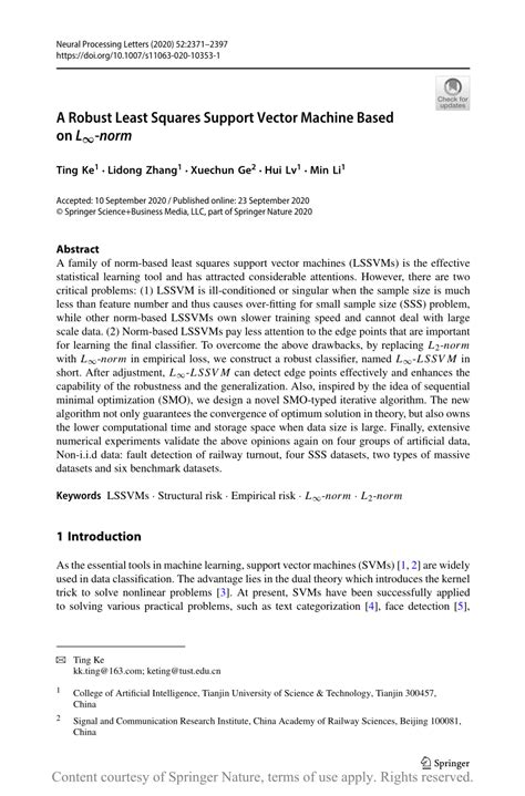 A Robust Least Squares Support Vector Machine Based On L Norm Request PDF