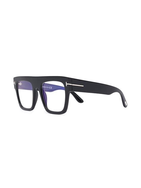 Tom Ford Eyewear Square Frame Clear Lens Glasses Black Farfetch