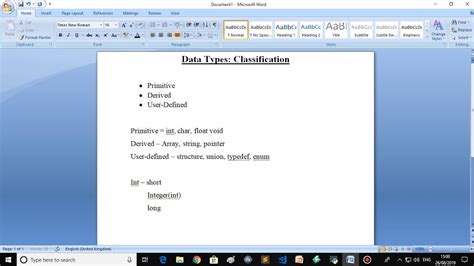 C Programming Data Types And Classification Youtube