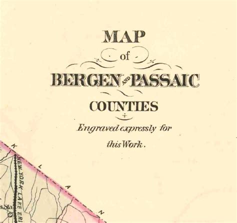Map Bergen And Passaic Counties New Jersey Higginson Book Company Llc