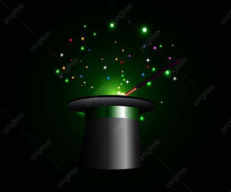 帶魔杖的魔法帽 有魔力的 設計 特技向量圖案素材免費下載PNGEPS和AI素材下載 Pngtree