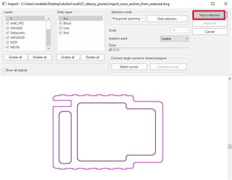 Import A Cross Section From A Dwg Or Dxf File Faq