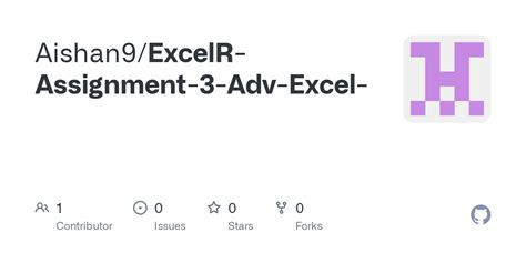 GitHub Aishan9 ExcelR Assignment 3 Adv Excel