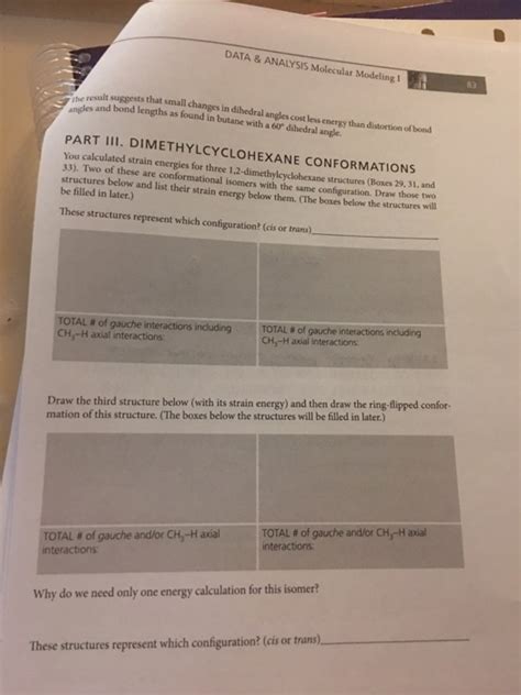 Solved Data And Analysis Molecular Modeling I 83 Result