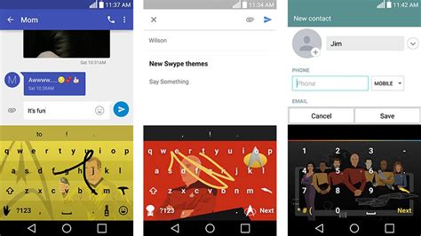 swype update adds emoji keyboard number prediction and star trek themes android authority