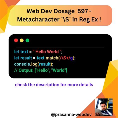 Prasanna D On Linkedin Webdevelopment Javascript Regex