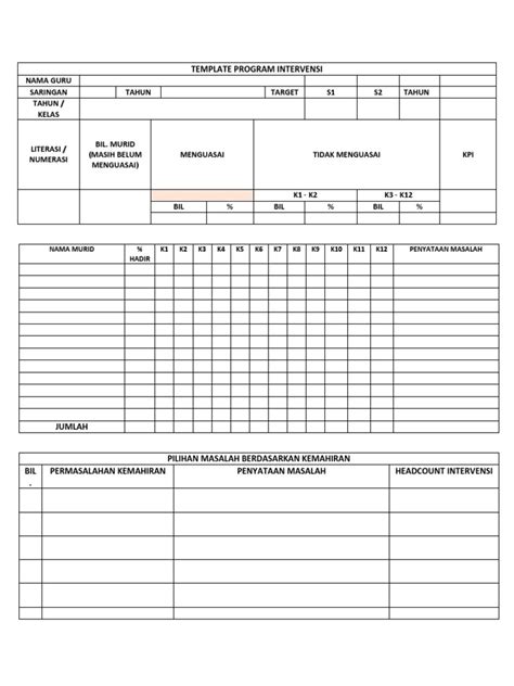 Template Program Intervensi Pdf