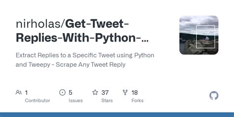 Github Nirholasget Tweet Replies With Python Tweepy Extract Replies