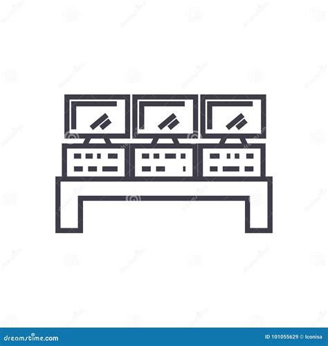Control System Vector Line Icon Sign Illustration On Background Editable Strokes Stock Vector