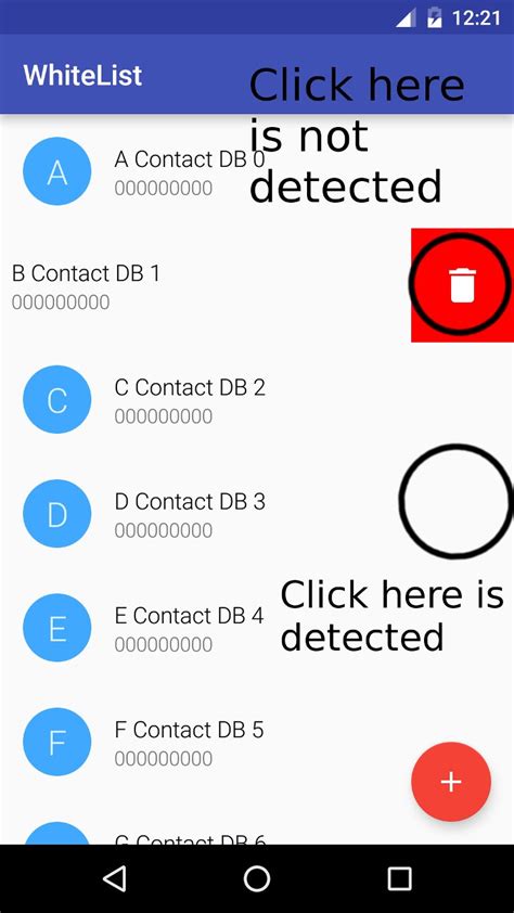 Android Recyclerview Swipe With A View Below Not Detecting Click