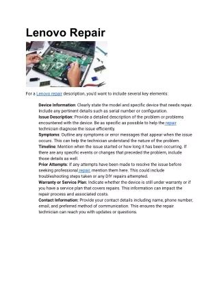 PPT Lenovo Repair PowerPoint Presentation Free Download ID