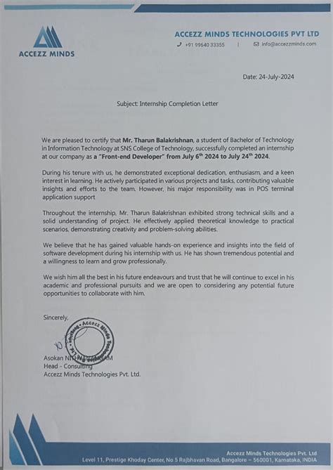 Tharun Balakrishnan On Linkedin 🎉 Wrapping Up An Incredible Internship