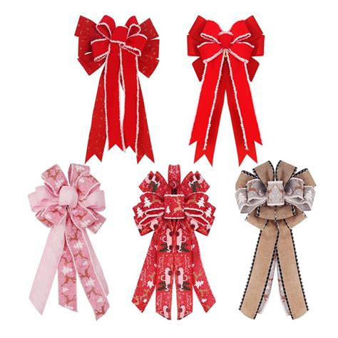 Badu Bg Ленена коледна декоративна панделка Украса за коледна елха Новогодишна украса Ръчно