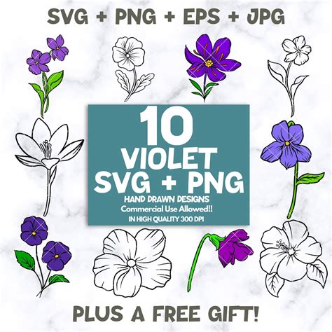Violet Svg February Birth Month Flower Svg Png Violet Clipart Violet