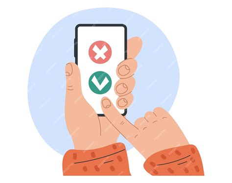 Premium Vector Hand Hold Smartphone With Check Mark Device Approve Accept Concept Flat Graphic