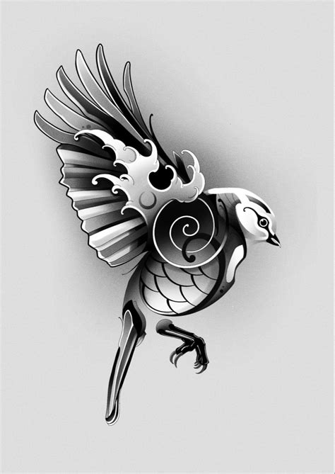 Flash Tattoo Bird By T H Y T T O O