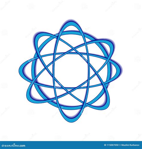 Atomic Orbit Blue Vector Logo Art Stock Vector Illustration Of Icon Concept 115007050