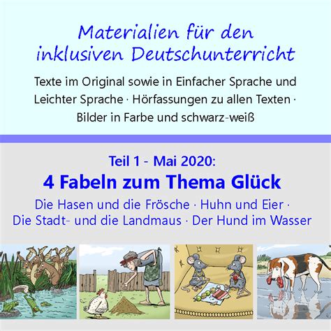 4 Fabeln zum Thema Glück Materialien für den inklusiven
