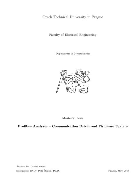 Fillable Online Dspace Cvut Masters Thesis Profibus Analyzer Fax Email Print Pdffiller