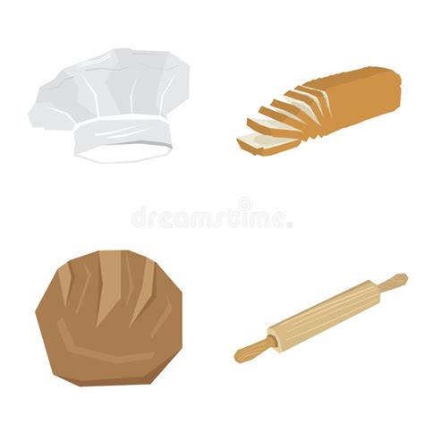 Conjunto De Iconos De La Panadería Ilustración Del Vector Ilustración