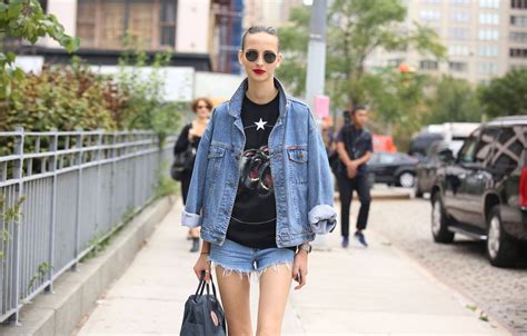 Wallpaper Girl Shorts Glasses Denim For Mobile And Desktop Section