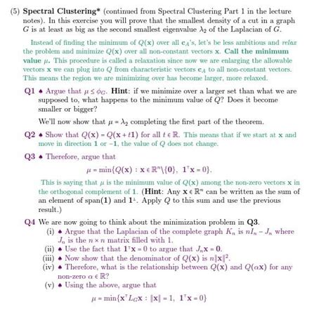 Solved M 5 Spectral Clustering Continued From Spectral