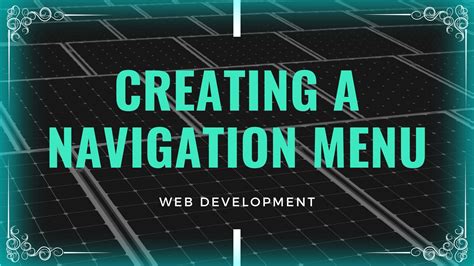 Creating A Navigation Menu Web Development Developers Dome