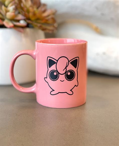 Cute Jigglypuff Pokemon Mug Engraved Coffee Cup Microwave Dishwasher