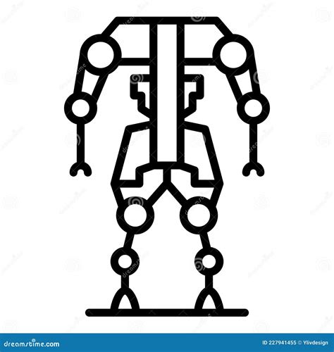 Exoskeleton Suit Icon Monochrome Simple Line Future Technology Icon For Templates Web Design