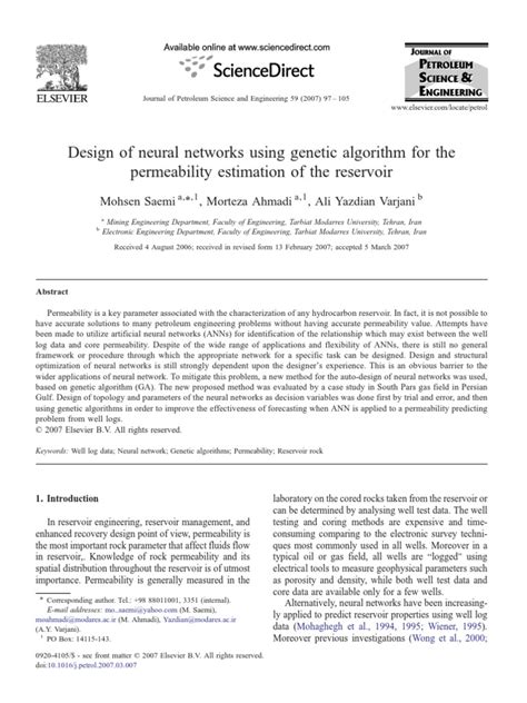 pdf design of neural networks using genetic algorithm for the