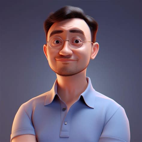 Premium Photo Arafed Man With Glasses And A Blue Shirt Posing For A