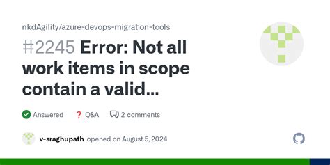 Error Not All Work Items In Scope Contain A Valid Reflectedworkitemid Field · Nkdagility Azure